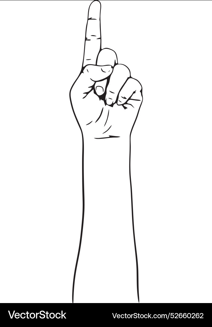 Hand with the index finger point upwards Vector Image