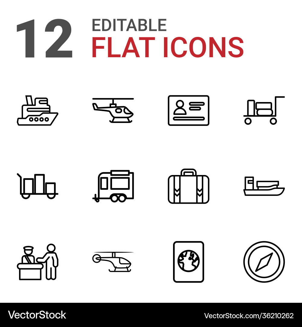 Journey icons Royalty Free Vector Image - VectorStock