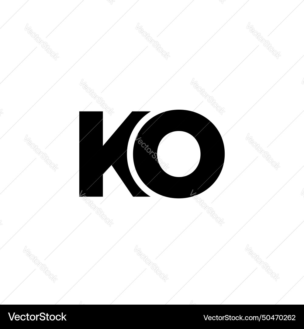 Letter k and o ko logo design template minimal Vector Image