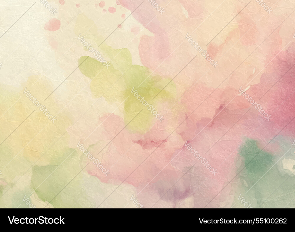 Pink & Green Watercolor Spring Royalty Free Vector Image