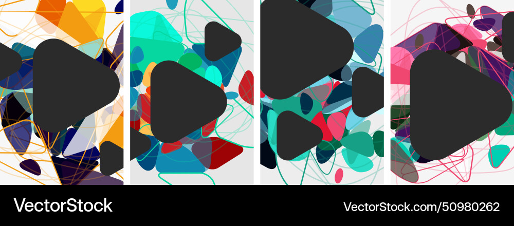 Set of triangle poster backgrounds Royalty Free Vector Image