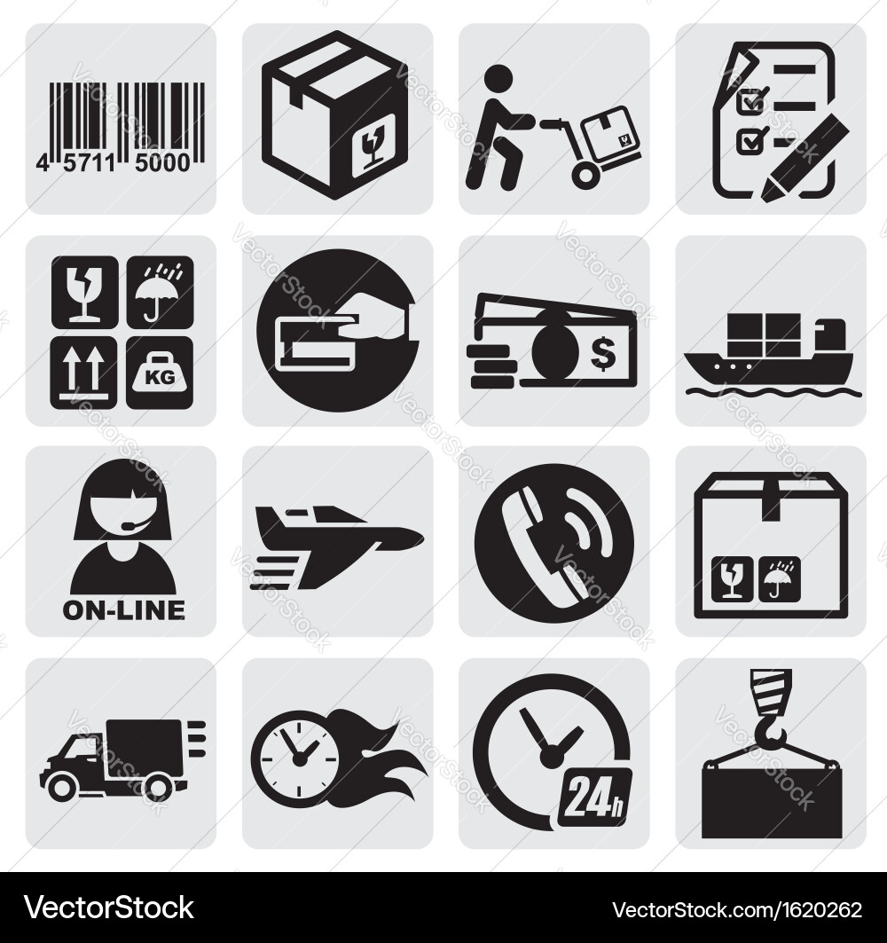 Shipping icons Royalty Free Vector Image - VectorStock