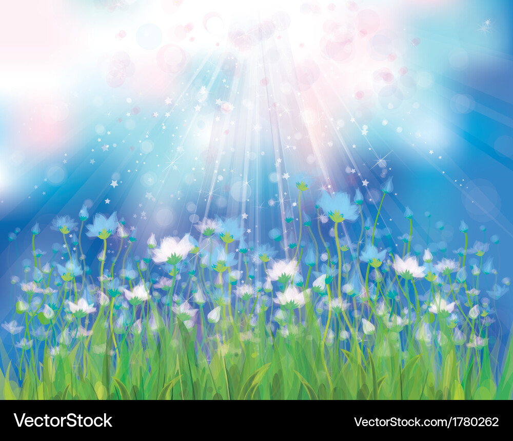 Spring blue flowers Royalty Free Vector Image - VectorStock