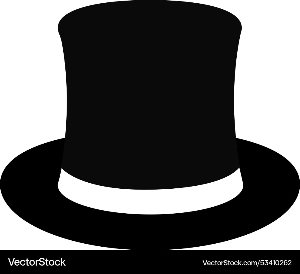 Top long hat magic icon black Royalty Free Vector Image