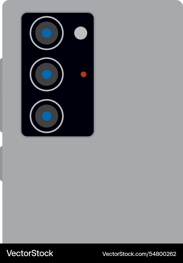 Triple lens camera on smart phone Royalty Free Vector Image