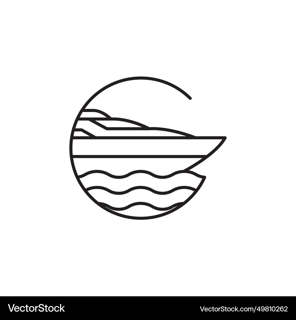 Vessel boat icon logo design Royalty Free Vector Image