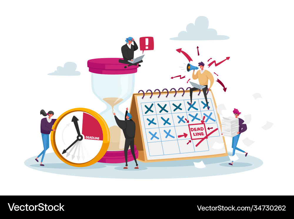 Workflow organization tiny office employee Vector Image