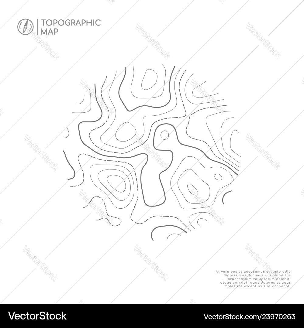 Abstract topographic map in round format design Vector Image
