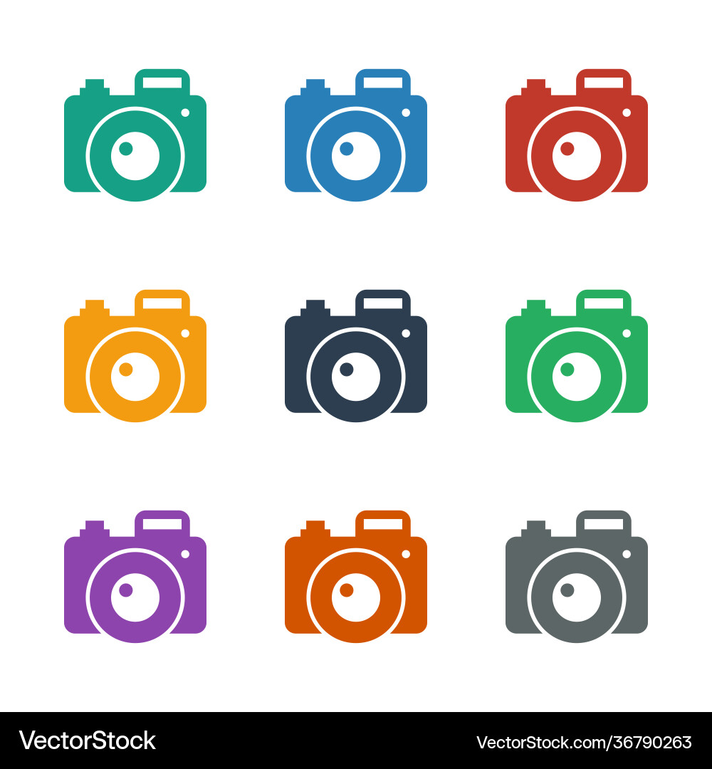 Camera icon white background Royalty Free Vector Image