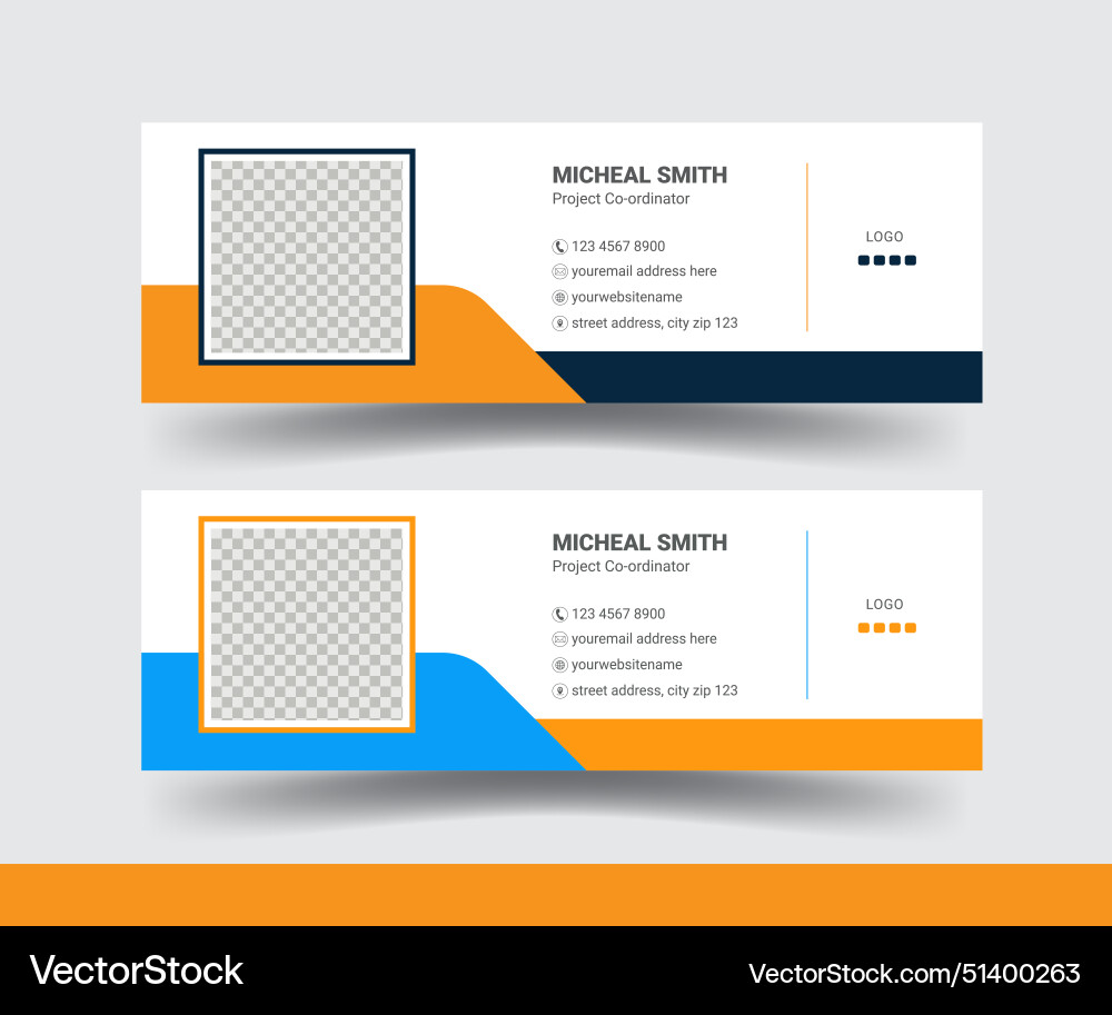Clean and creative email signature design Vector Image