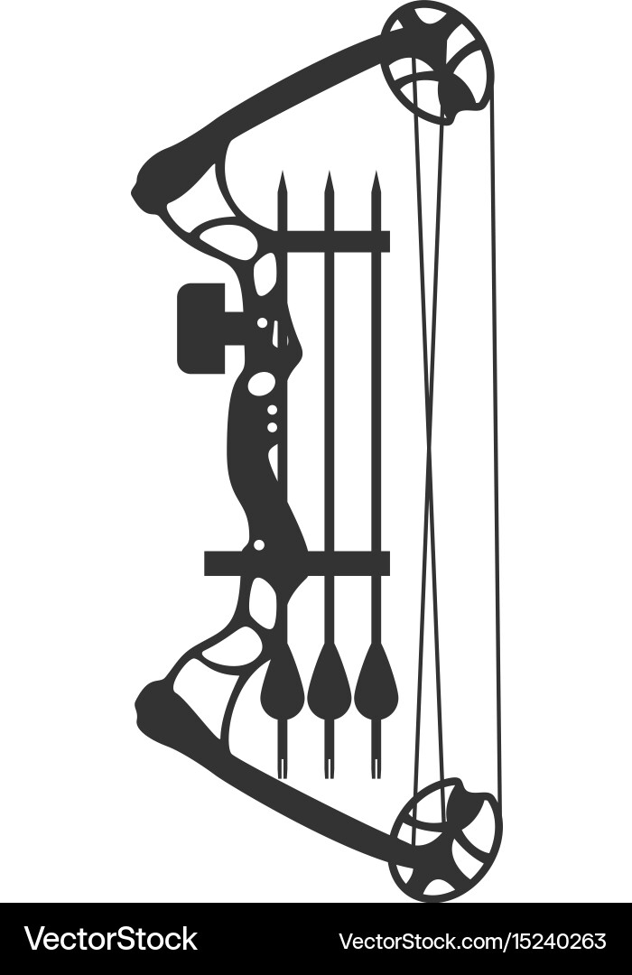 Compound bow and arrow Royalty Free Vector Image