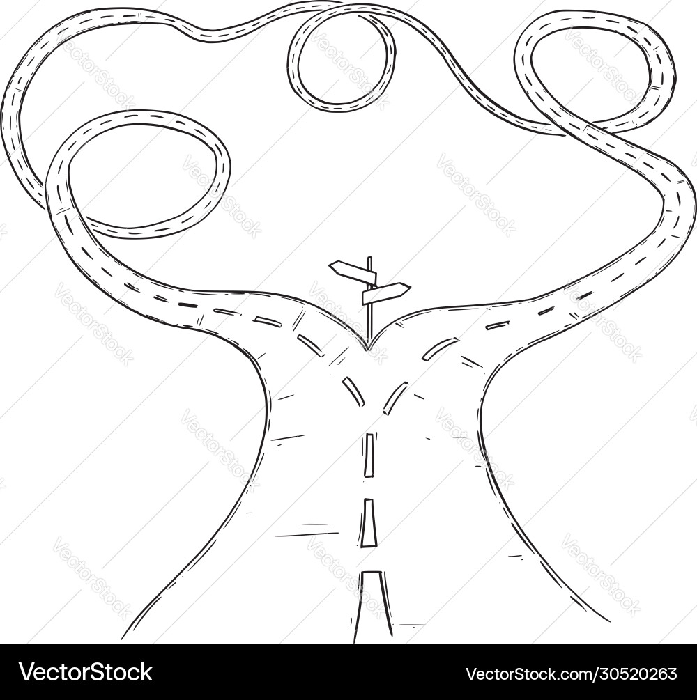 Conceptual business or drawing crossroad Vector Image