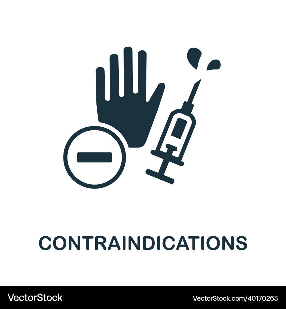Contraindications icon monochrome sign from Vector Image