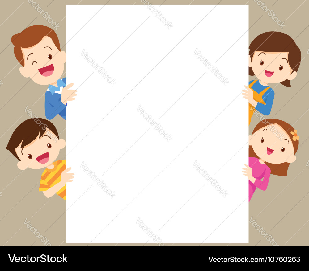 Cute family post with white frame Royalty Free Vector Image