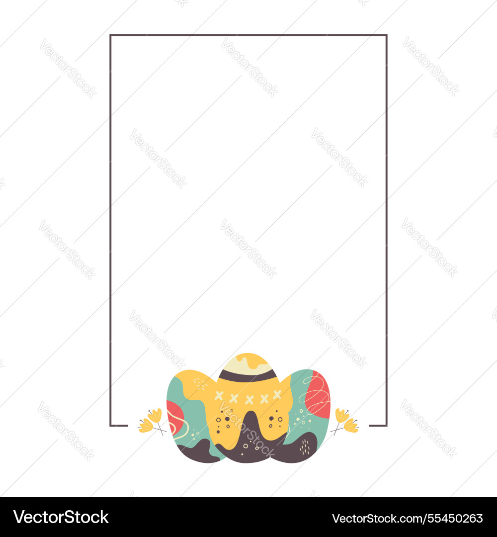 Easter egg rectangle frame design holiday Vector Image