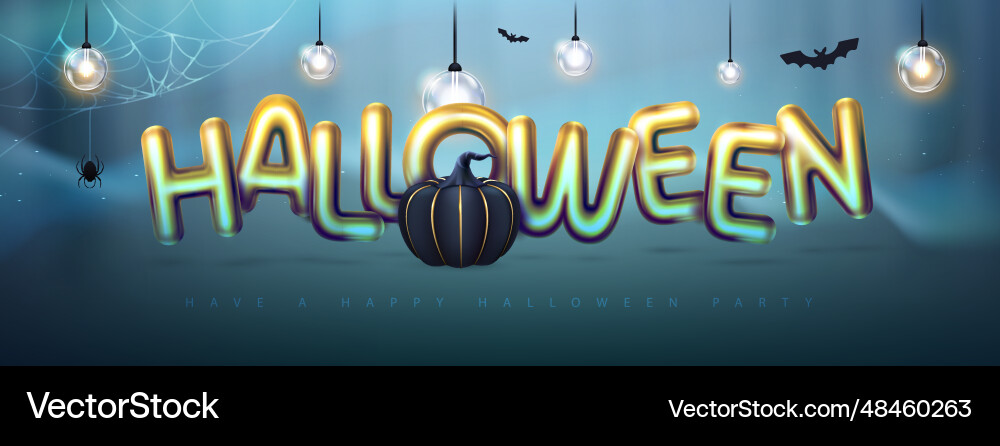 Halloween holiday background with 3d letters Vector Image