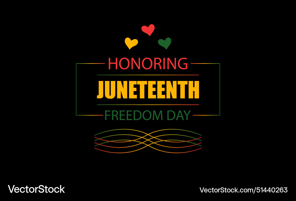 Juneteenth freedom day text and flag design Vector Image