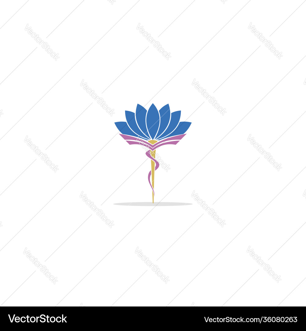 Lotus Flower Medical Logo Royalty Free Vector Image