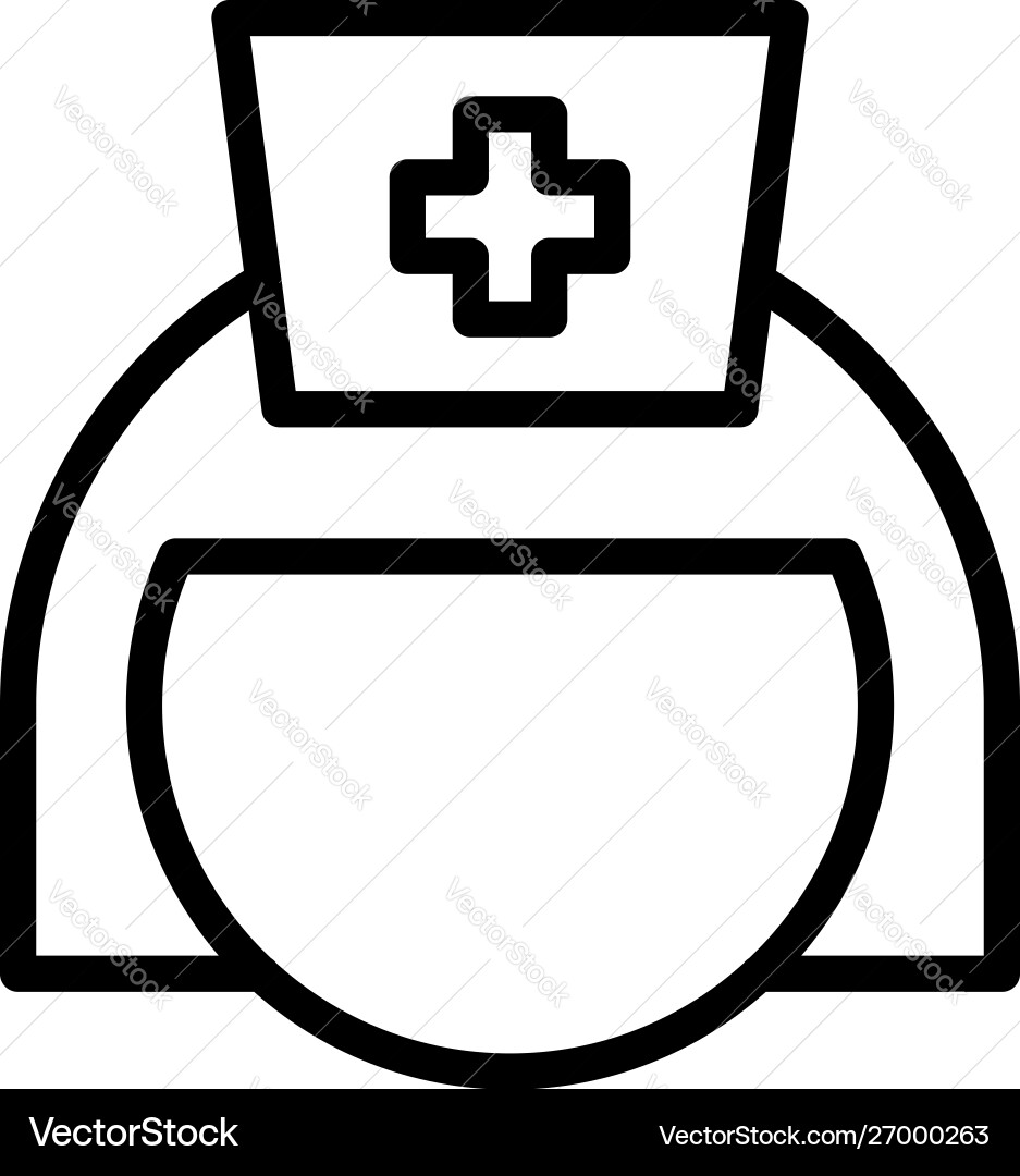 Nurse icon outline style Royalty Free Vector Image