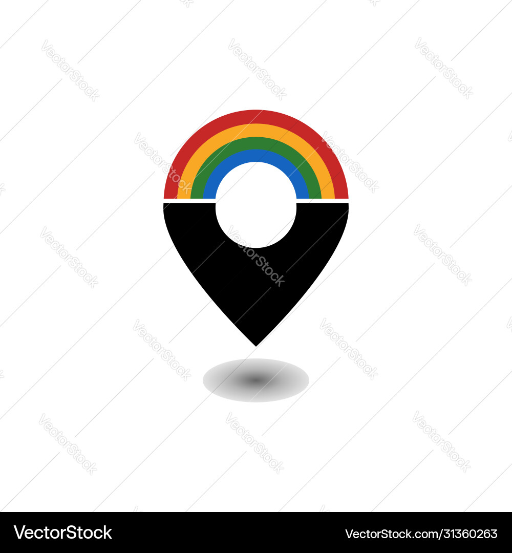 Rainbow map pointer design template Royalty Free Vector