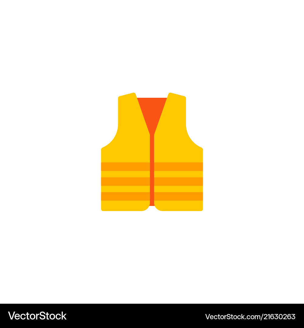 Safety jacket icon flat element Royalty Free Vector Image