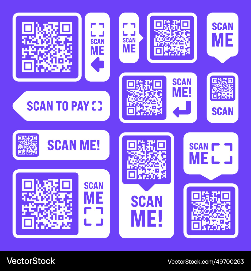 Scan me qr code sticker online payment special Vector Image