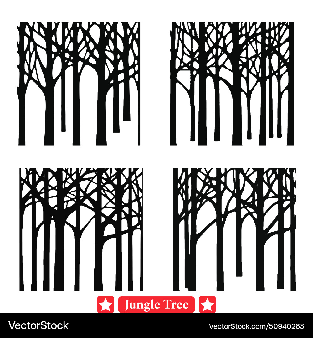 Tropical paradise essence captivating jungle tree Vector Image