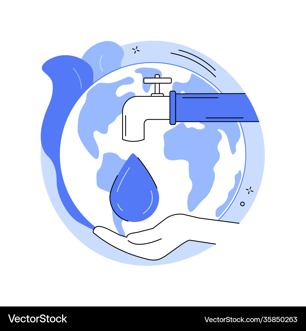 Wasserverbrauch abstraktes Konzept Lizenzfreies Vektorbild