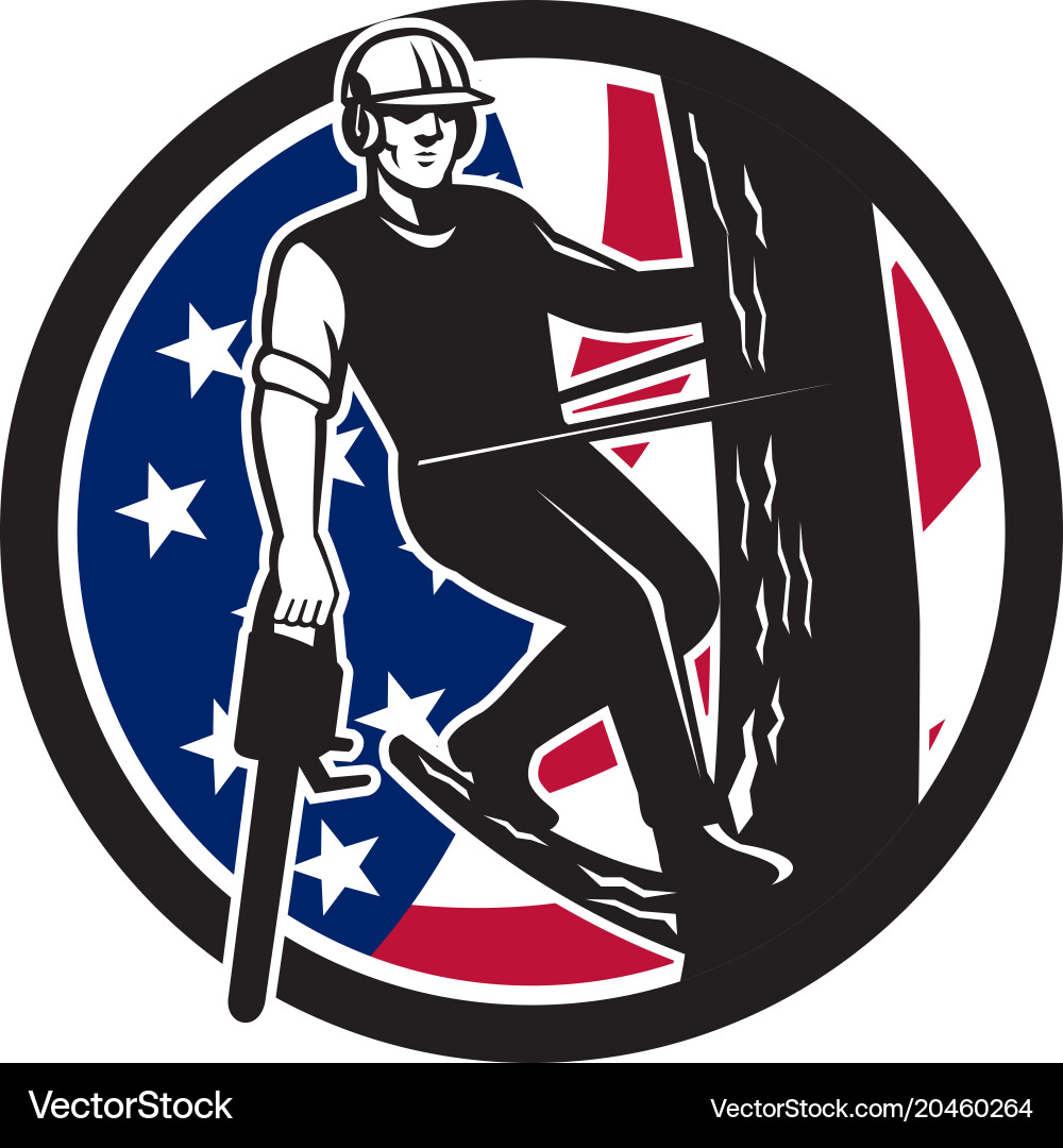 American Arborist with Chainsaw Royalty Free Vector Image