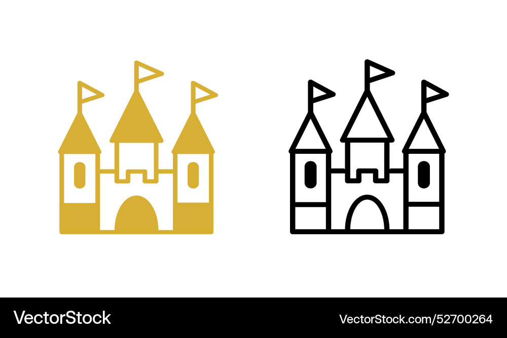 Castle fortress logo tower icon emblem set Vector Image