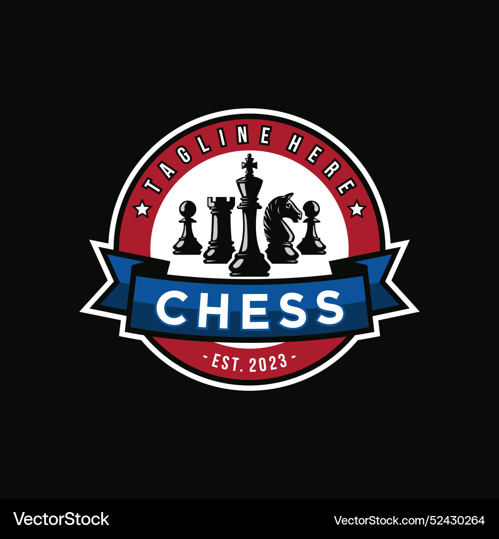 Chess logo sport design template emblem Royalty Free Vector