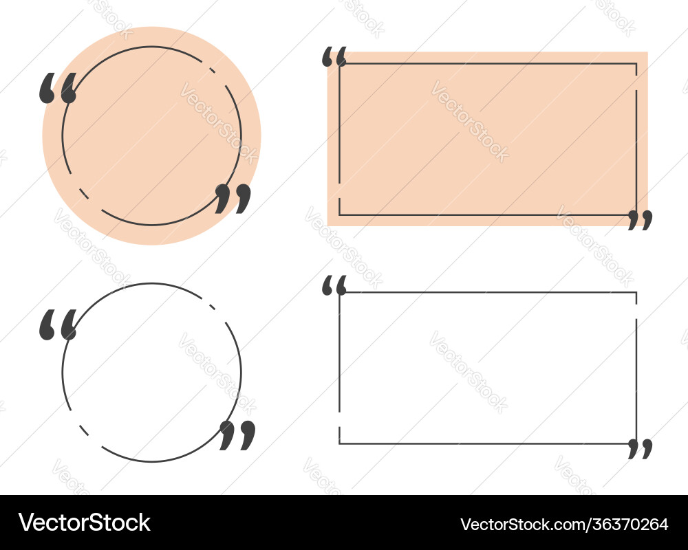 Citation quotation messages set blank empty Vector Image