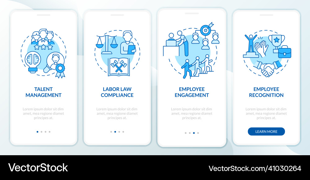 Human resources manager duties blue onboarding Vector Image
