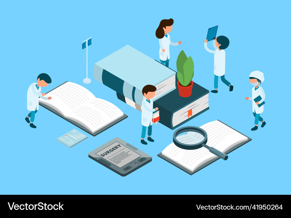 Medical education studens surgery Royalty Free Vector Image