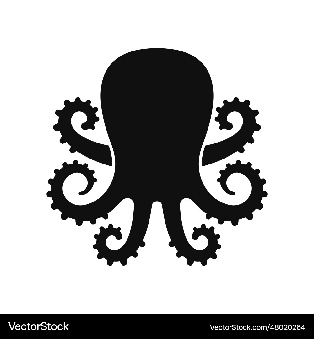 Octopus logo on white background Royalty Free Vector Image