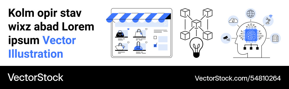 Online storefront blockchain network and digital Vector Image