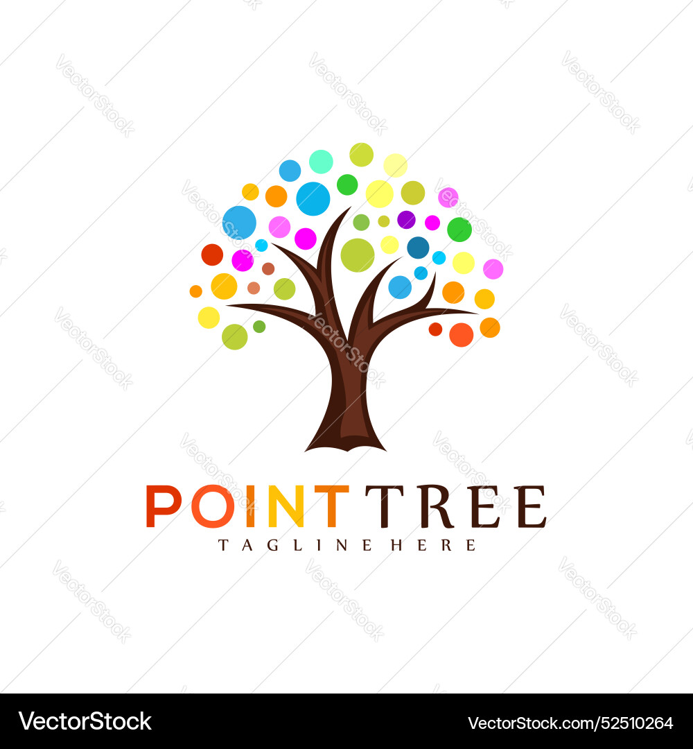 Point tree logo design concept Royalty Free Vector Image