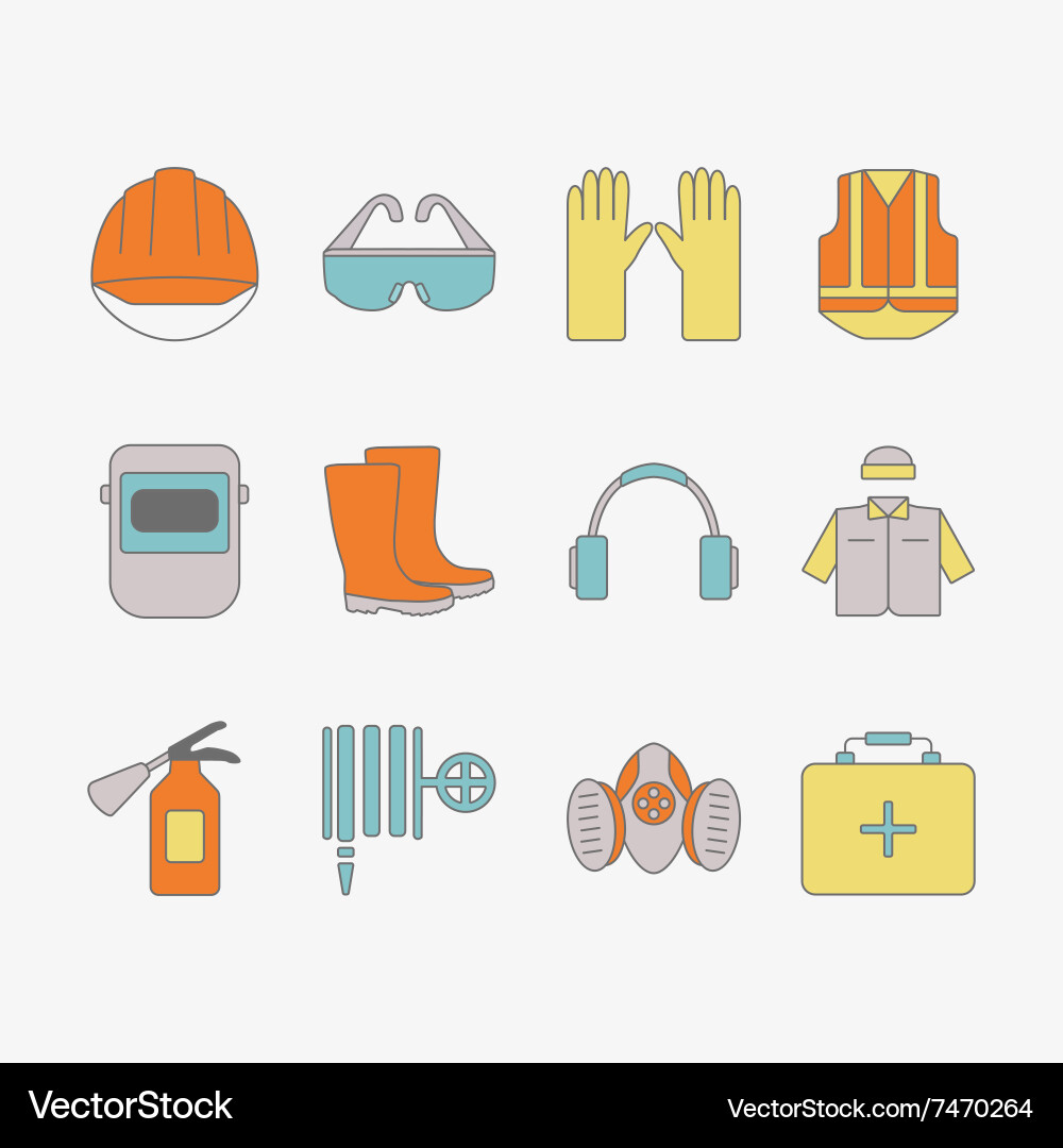 Set von Sicherheits-Arbeitssymbolen einschließlich Werkzeuge