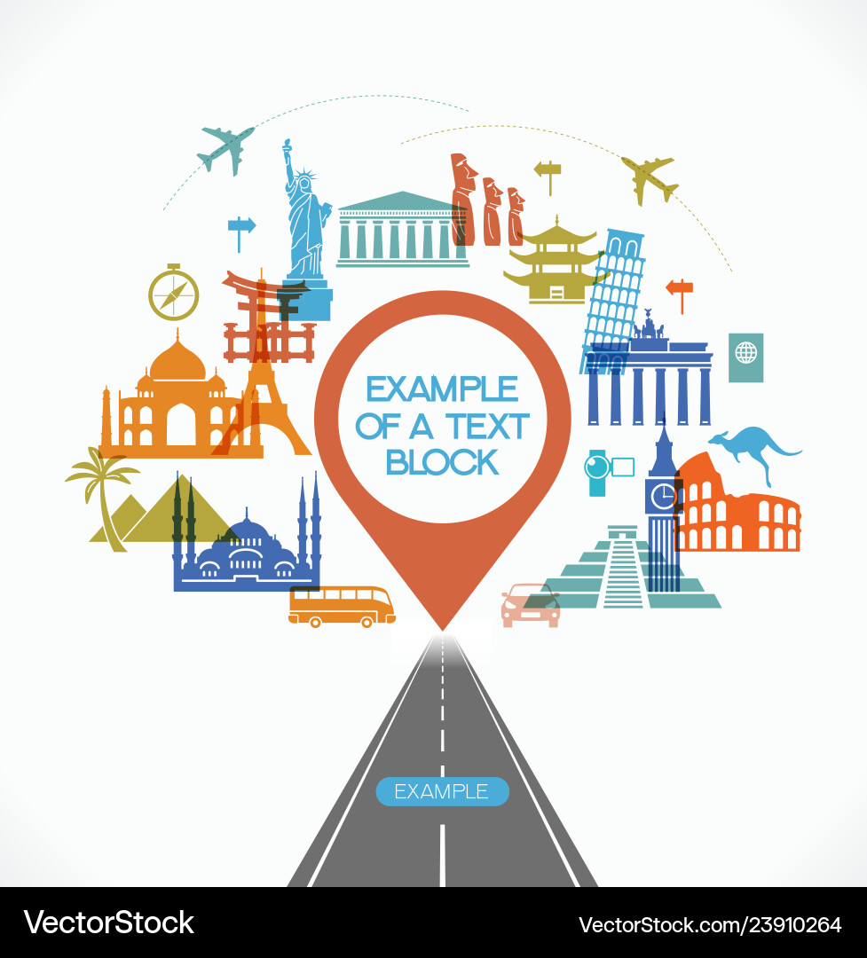 Travel destinations infographic Royalty Free Vector Image