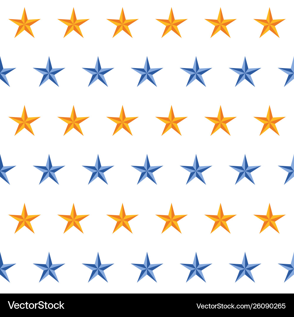 Abstract yellow and blue dichromatic star pattern Vector Image