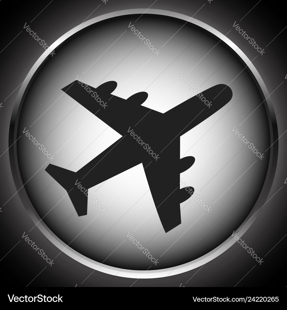 Airplane airline aircraft icon for flight Vector Image