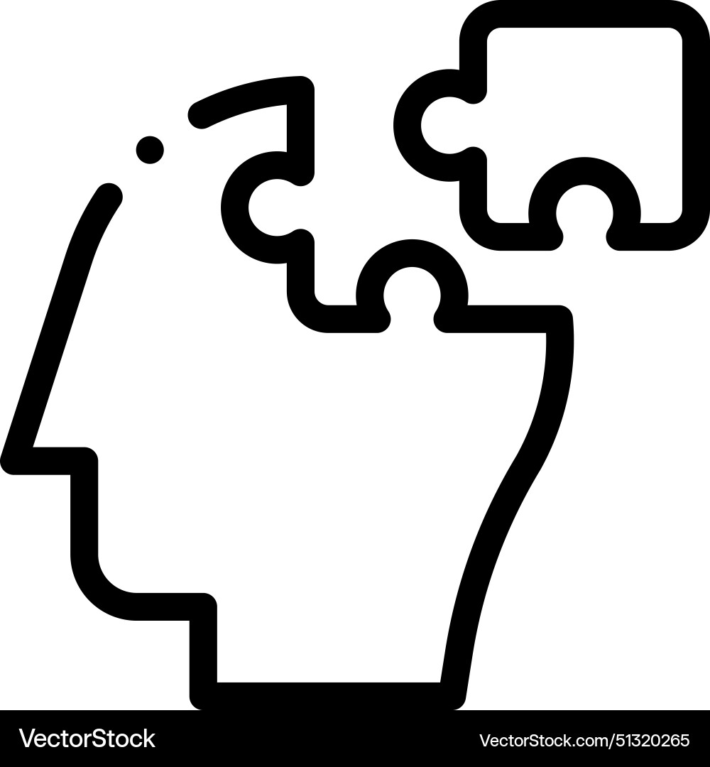 Alzheimer icon thin linear style design isolated Vector Image