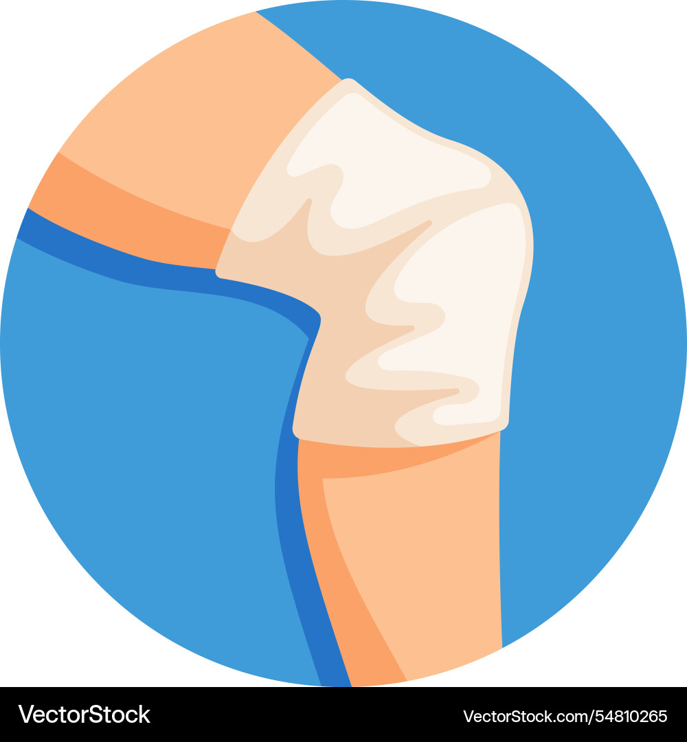Bandaged injured knee Royalty Free Vector Image