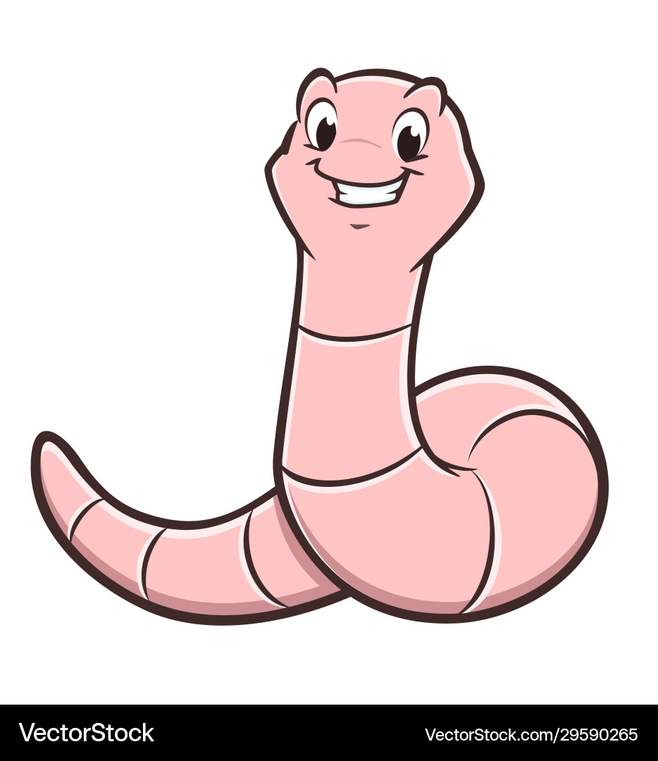 Cartoon earthworm Royalty Free Vector Image - VectorStock