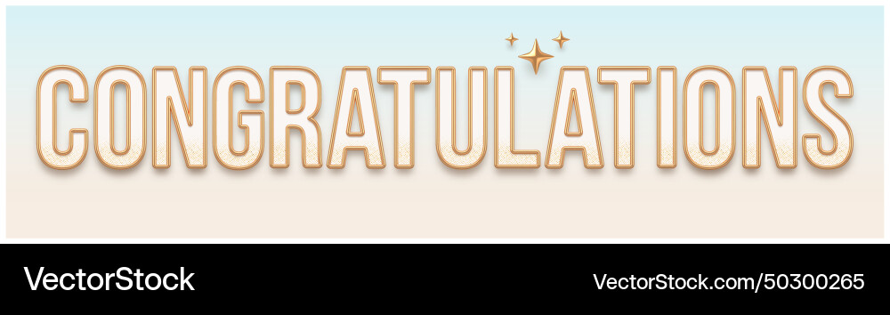Congratulations banner with 3d golden letters Vector Image