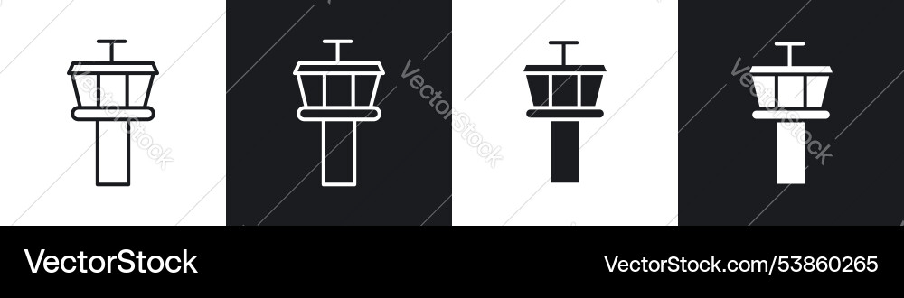Control tower icon set Royalty Free Vector Image