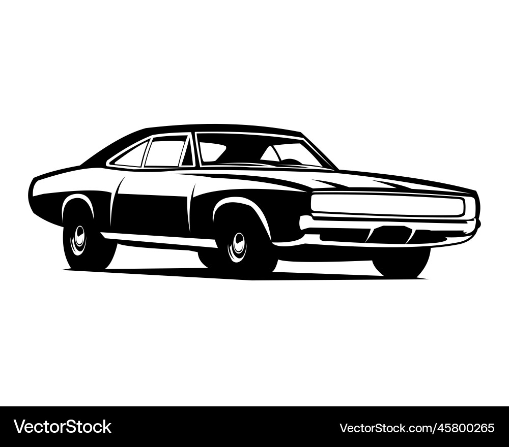 Dodge supercharger car silhouette logo Royalty Free Vector