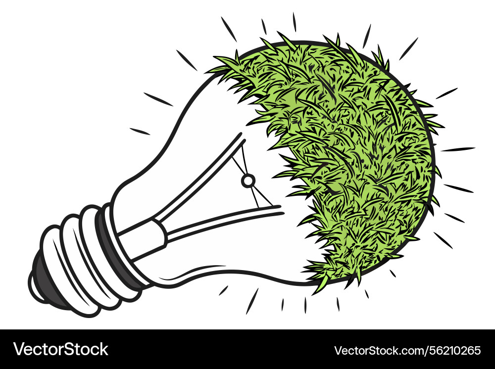 Earth day concept a lightbulb with flourishing Vector Image