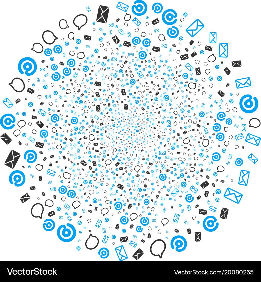 Email fireworks sphere Royalty Free Vector Image