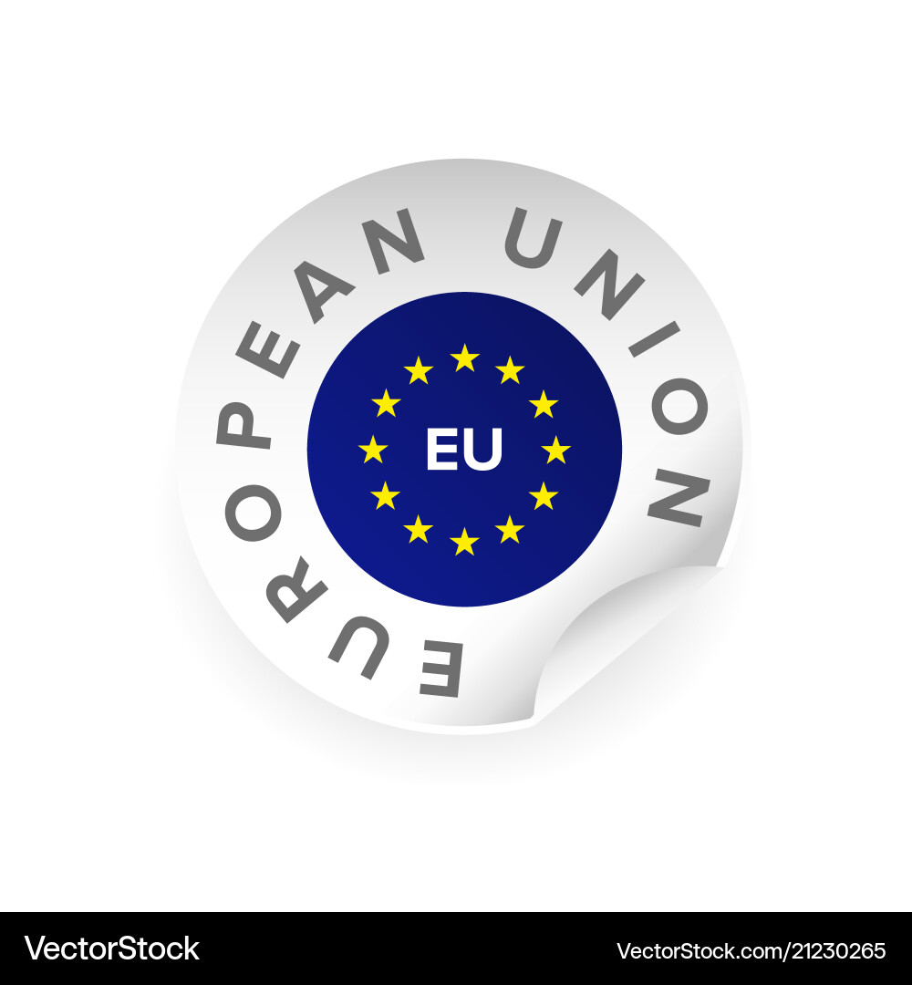 Eu - european union logo sticker Royalty Free Vector Image